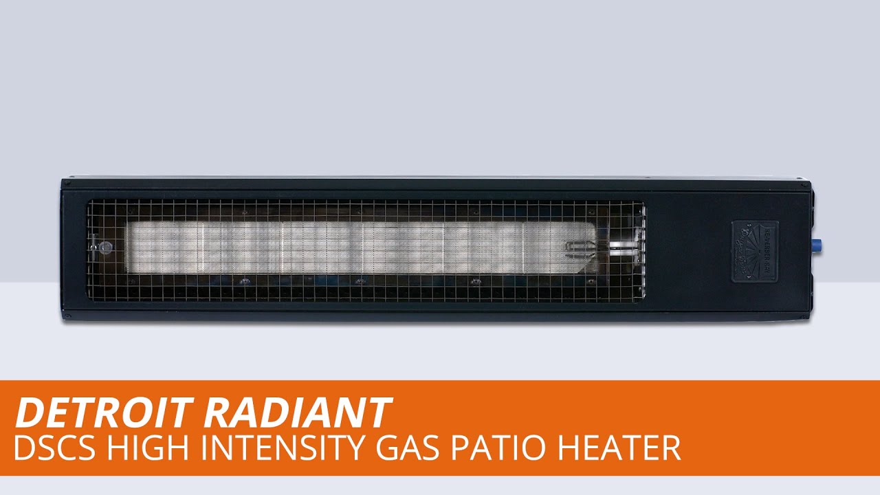 The Detroit Radiant DSCS High Intensity Black Gas Patio Heater - YouTube