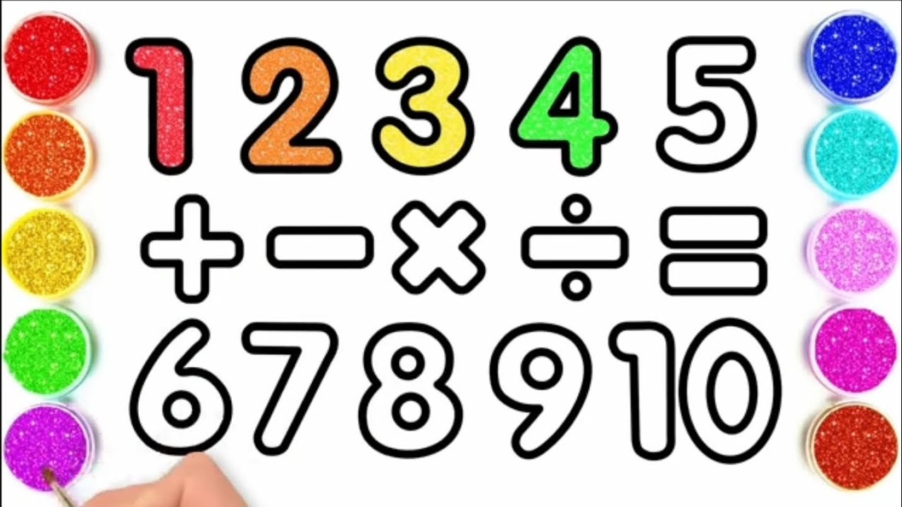 How to draw a numbers and symbols for kids| Toddlers learn numbers by ...
