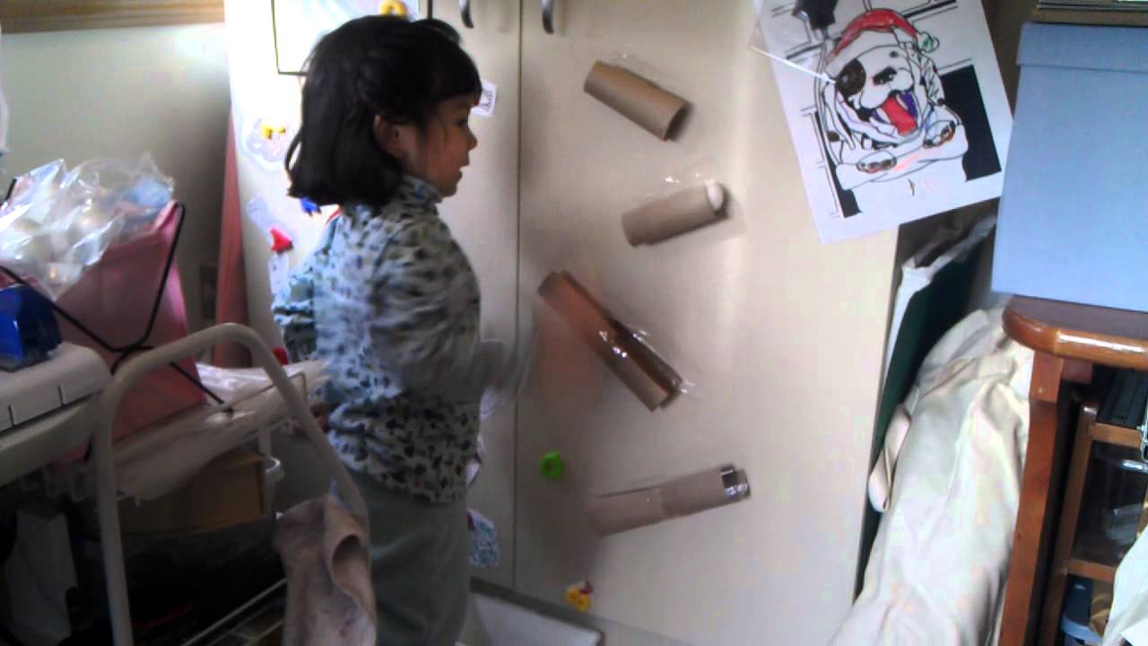 Toilet paper roll ball run.. winter boredom! - YouTube