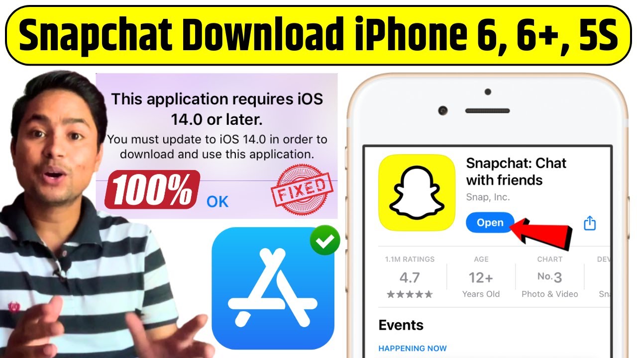 ⚡iPhone 6 Me Snapchat Kaise Download Kare | Snapchat Download on iPhone ...