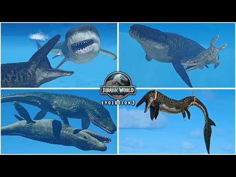 JWR Mosasaurus All Abilities & Interactions, The Queen of Ancient Water - Jurassic World Evolution 3