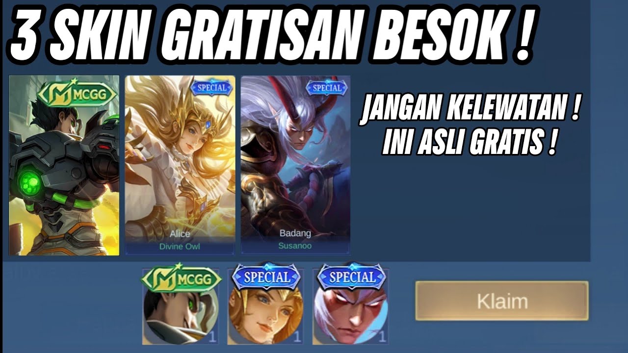 3 SKIN GRATIS MULAI BESOK ! CARA DAPET SKIN MCGG X BORG , SKIN SPECIAL ...