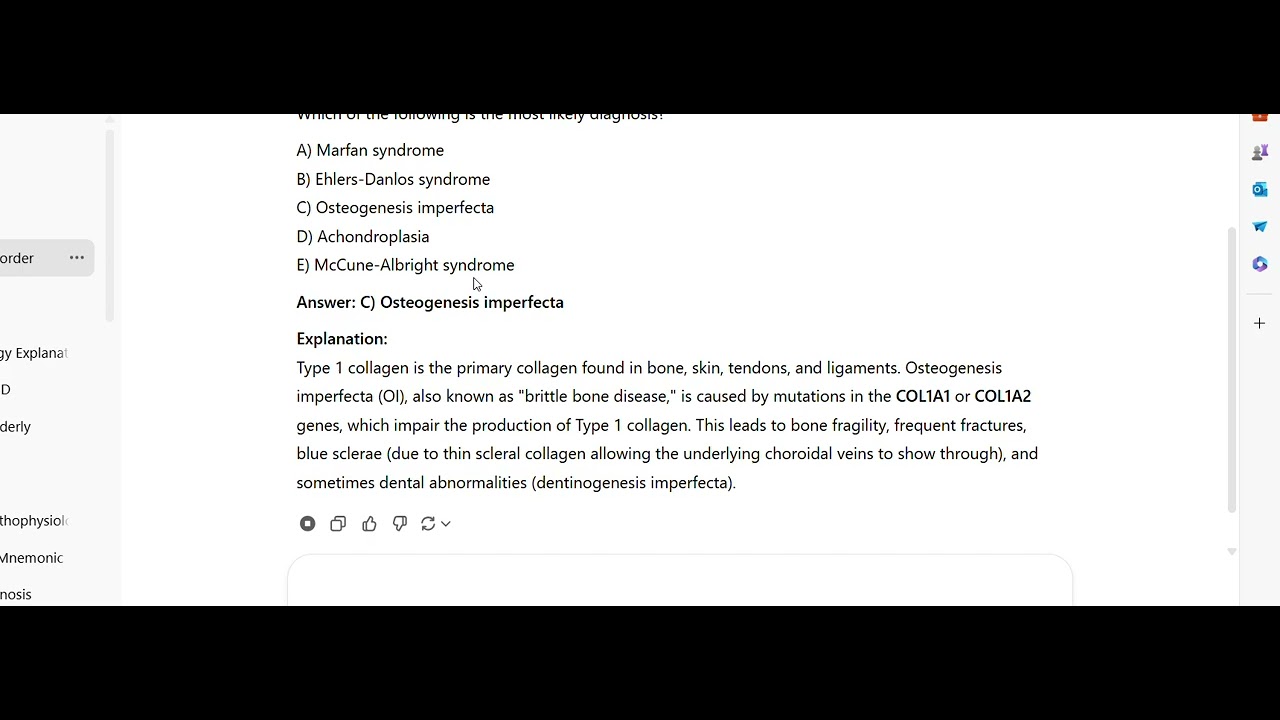 39 type 1 collagen OSTEOGENESIS IMPERFECTA USMLE - YouTube