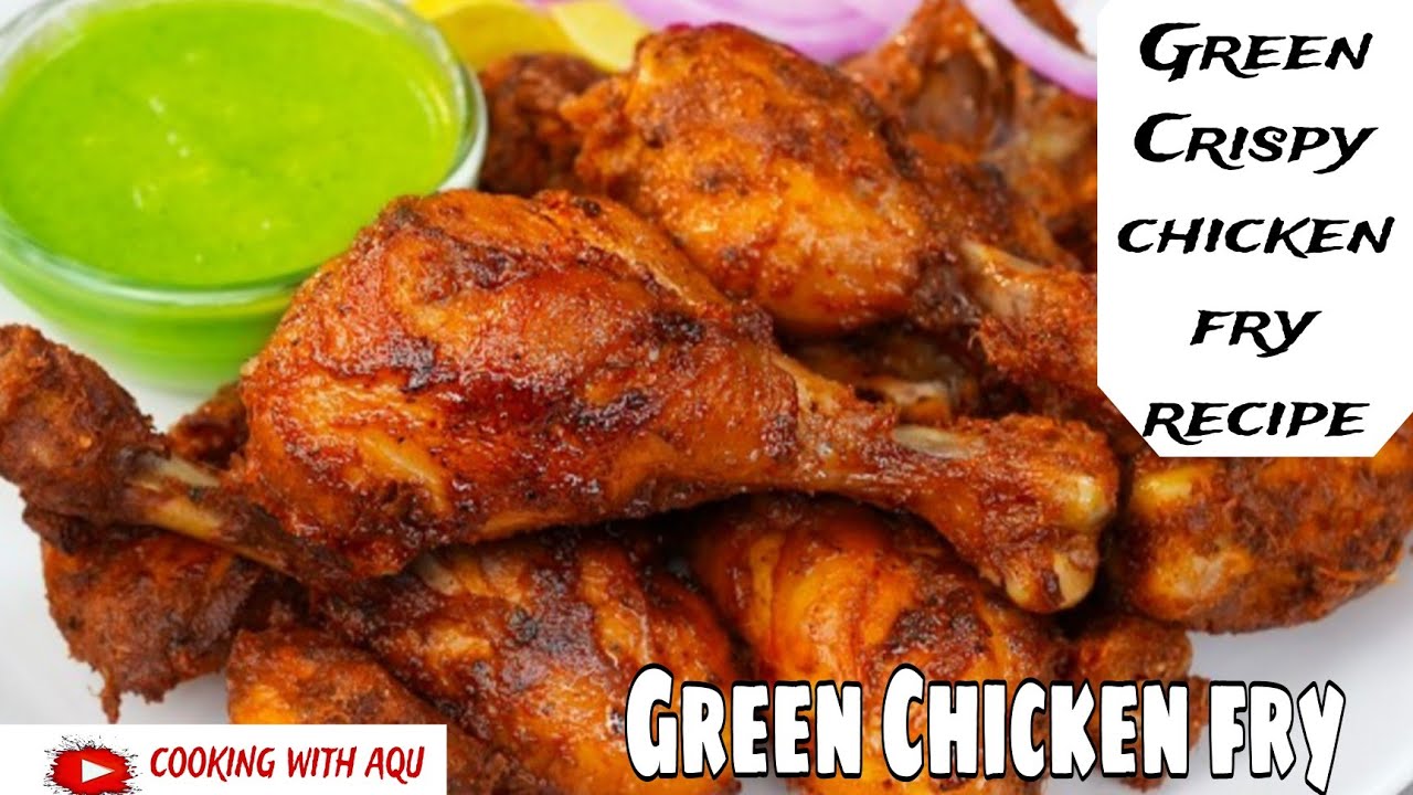 Crispy Super Green Chicken Fry || Green Chicken Fry Recipe ...