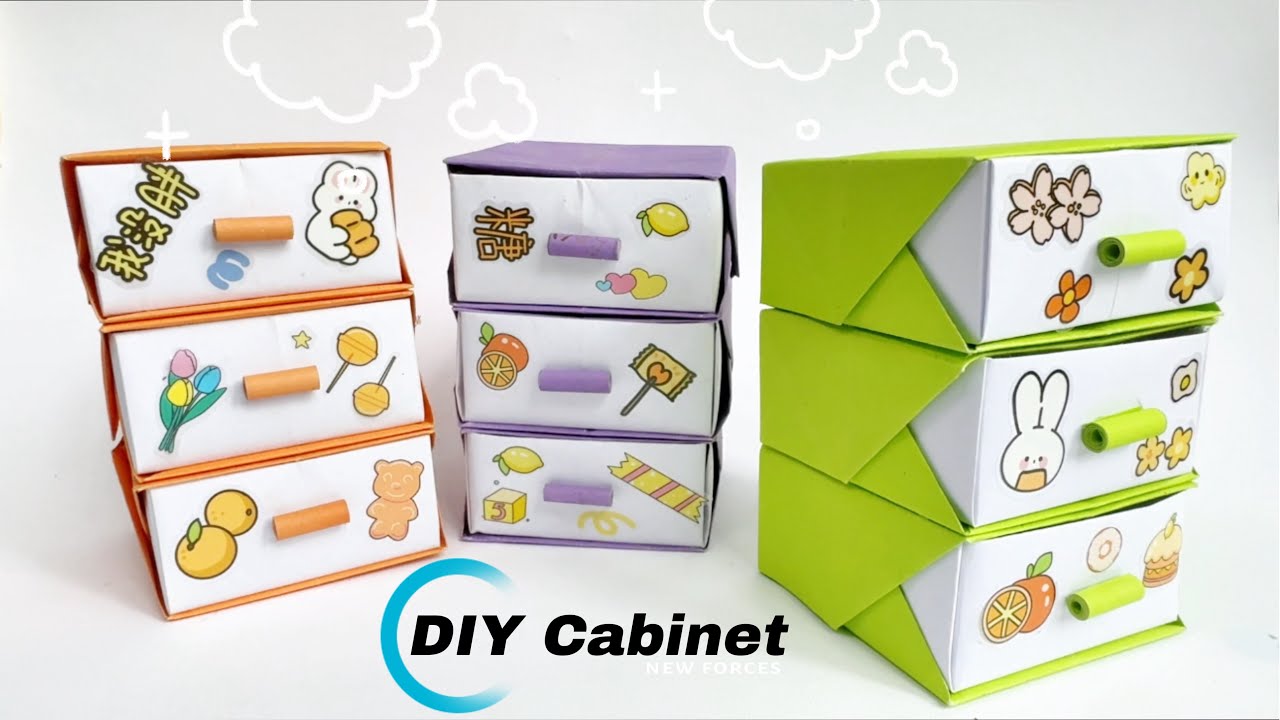 DIY 3-tier Paper Cabinet Easy / How to make mini drawers / Easy paper ...