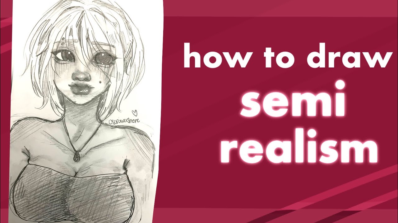 how to draw semi realistic !!🌷💓 on paper ̈ - YouTube