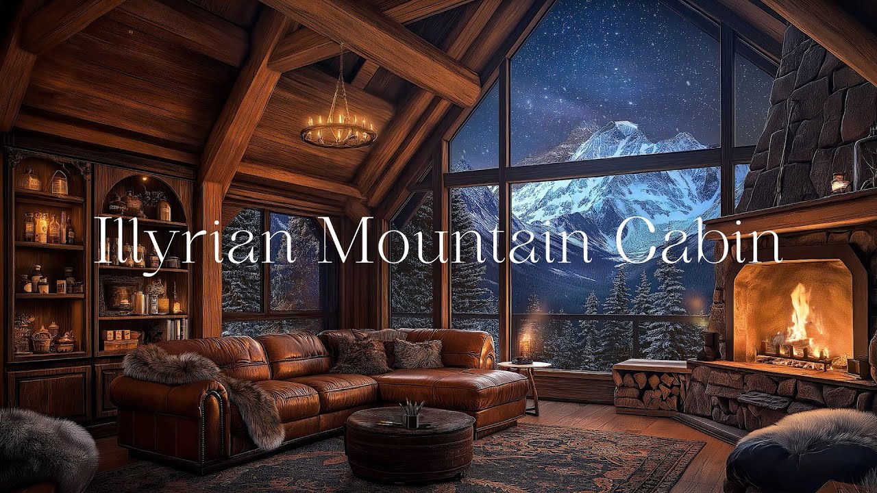 Illyrian Mountain Cabin Ambiance | ACOMAF cabin | Fireplace sounds ...