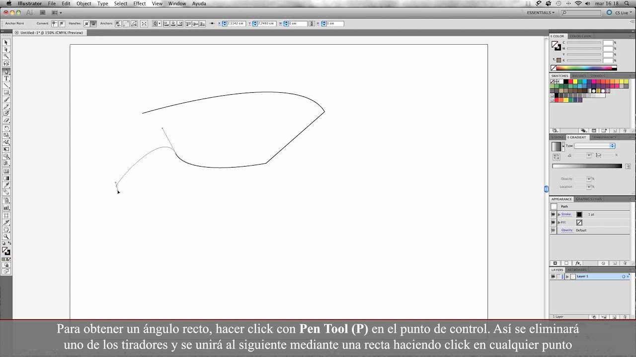 Herramienta Pluma (Illustrator CS5) - YouTube
