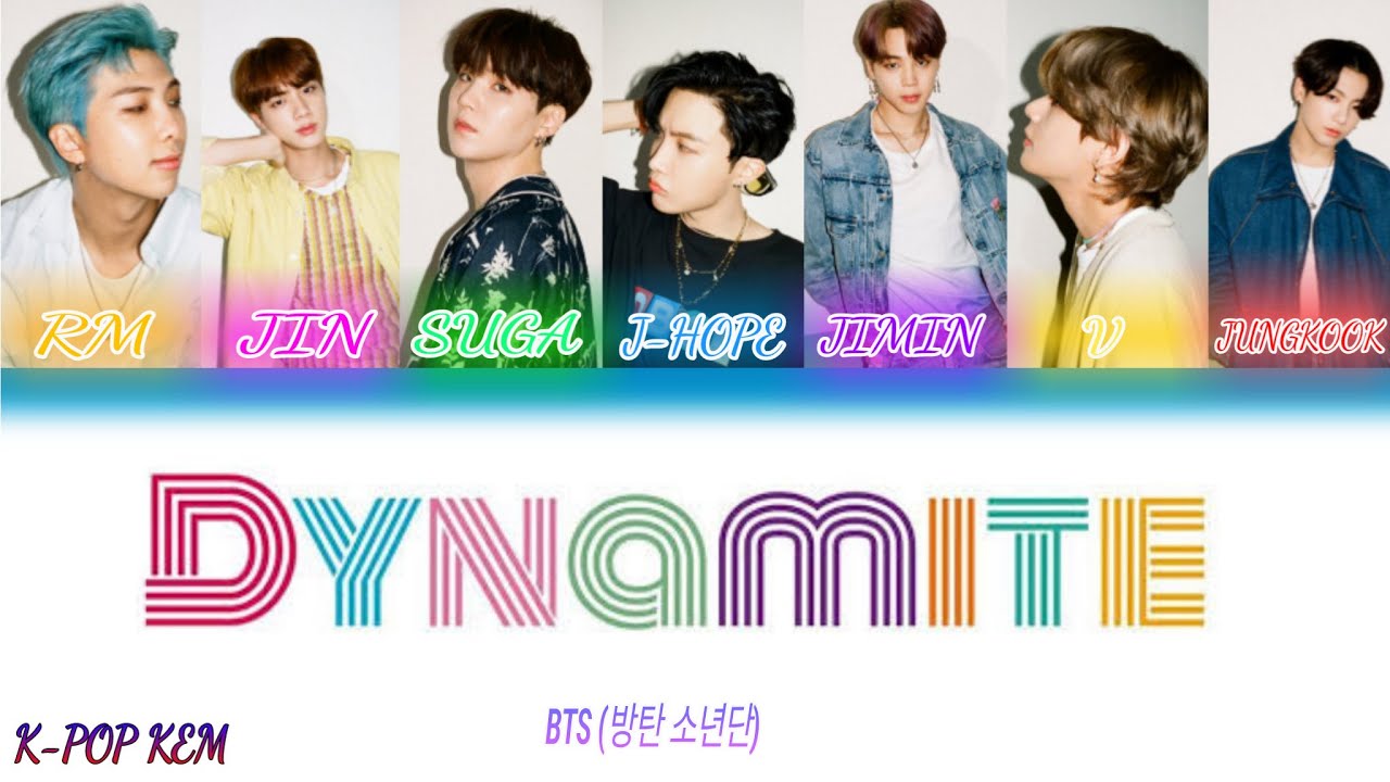 BTS 'Dynamite' Lyrics (방탄소년단 Dynamite 가사) (Color Coded Lyrics) - YouTube