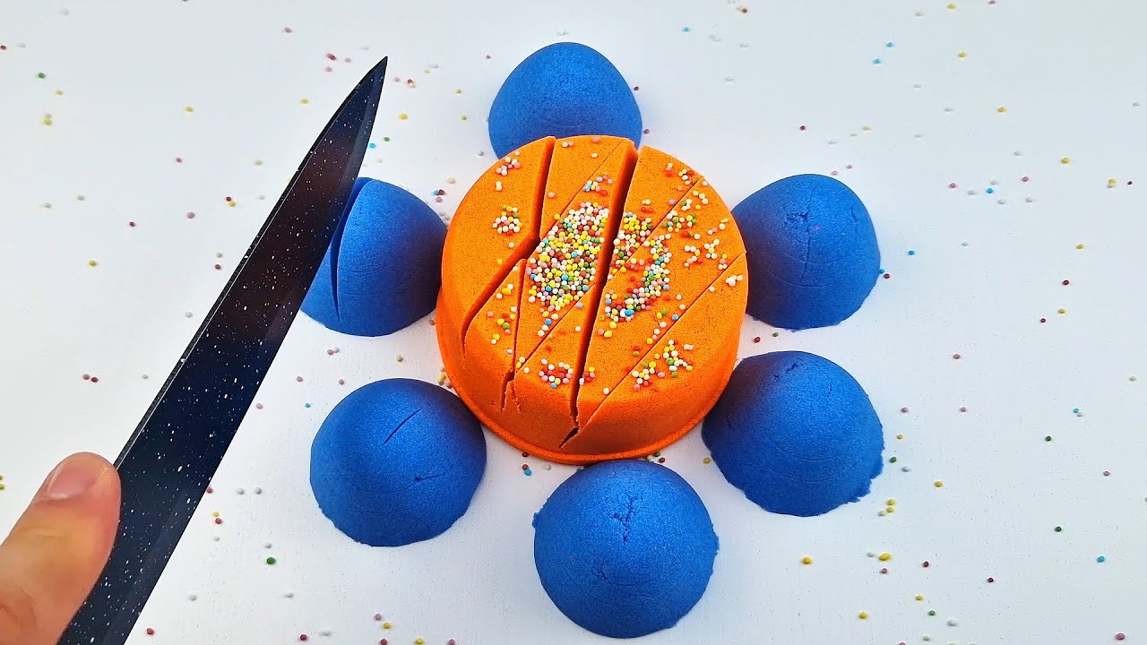 Very nice Kinetic Sand Rainbow Cake ASMR Cutting - YouTube