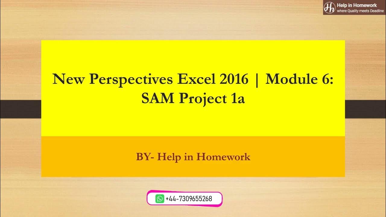 New Perspectives Excel 2016 | Module 6: SAM Project 1a || Help in ...