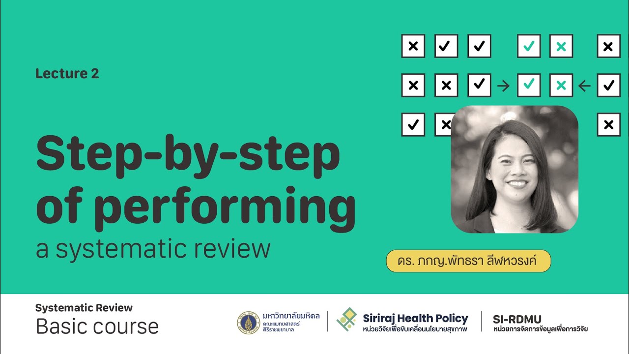 SR LECTURE 2 : Step-by-step of performing a systematic review - YouTube
