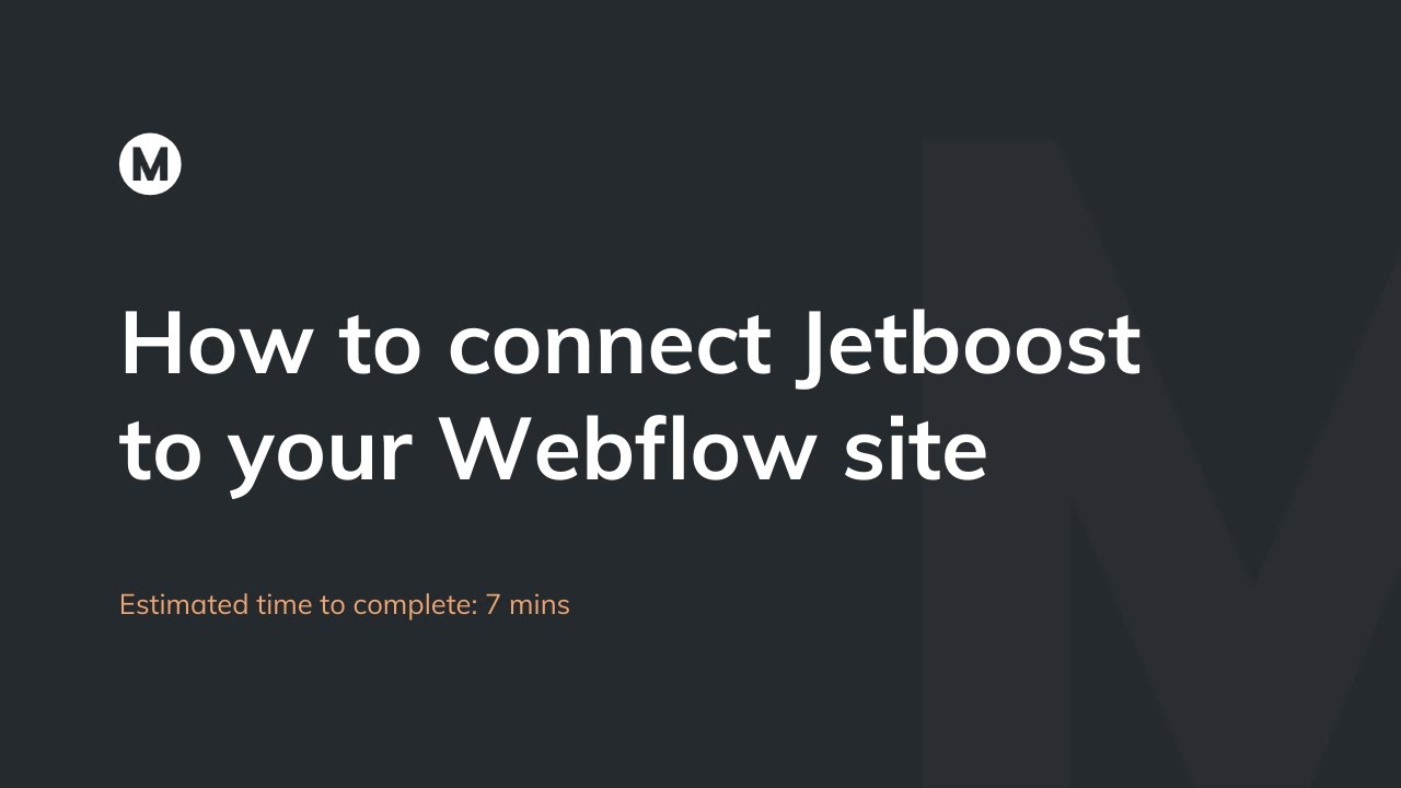 How to connect Jetboost to your Webflow site - YouTube