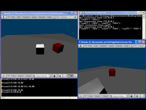 Blender client python server TCP movement test - YouTube