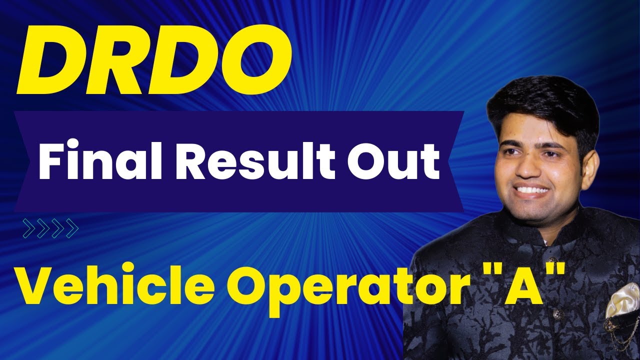 DRDO Vehicle Operator Result Out !! #drdoceptam10 #drdoresult - YouTube