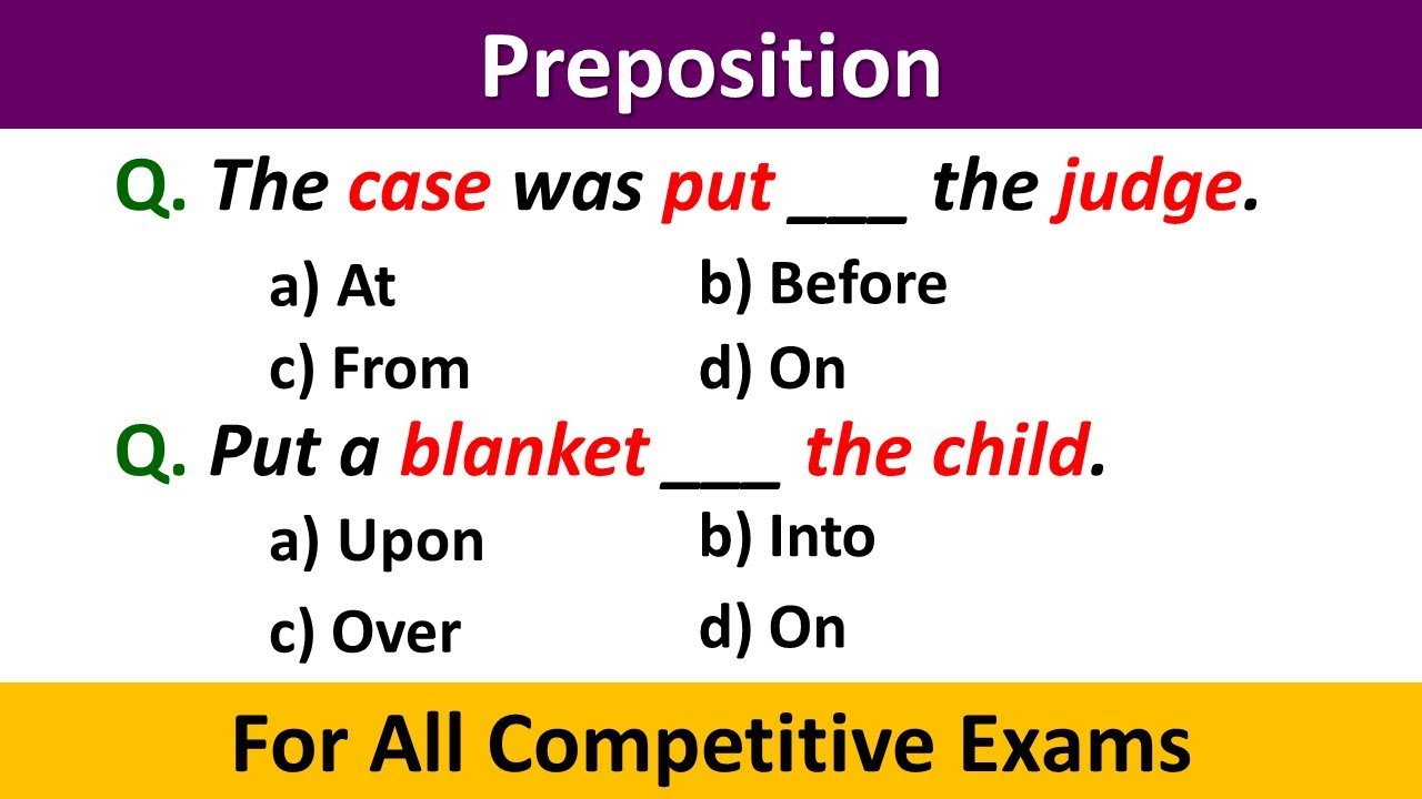 Preposition | Preposition Quiz | Preposition in English Grammar ...