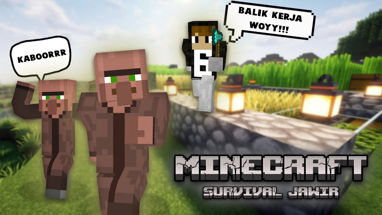 Bagi Bagi Pekerjaan Buat Villager - Minecraft Survival Jawir #4 - YouTube