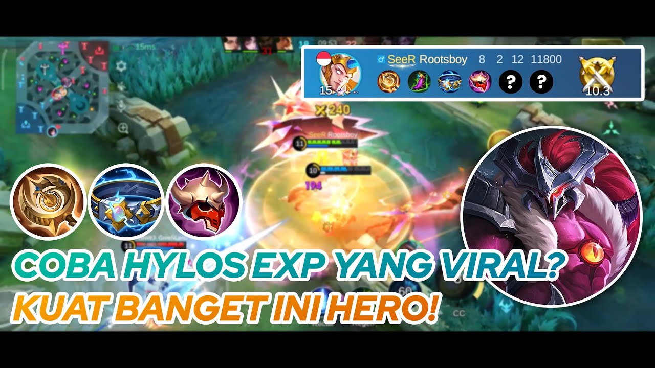 HYLOS GAMEPLAY | COBA HYLOS EXP YANG VIRAL? KUAT BANGET INI HERO ...