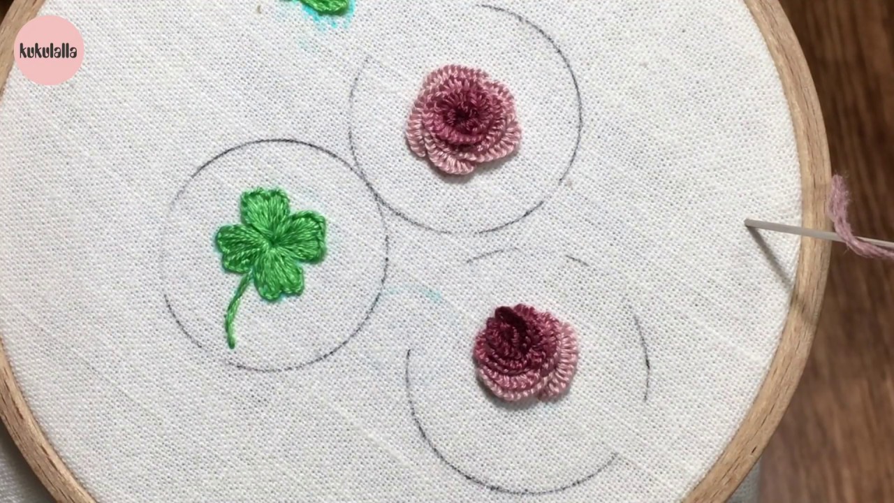 [프랑스자수] How to Stitch Rose. 캐스트온 스티치로 만드는 장미 - YouTube