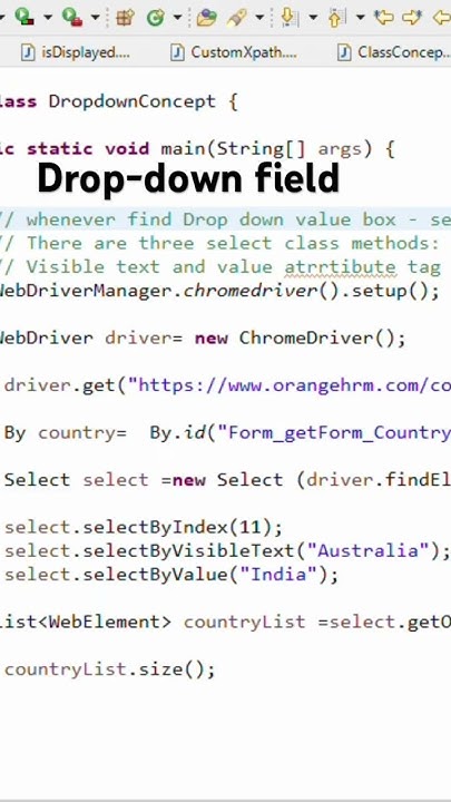 How to handle drop-down field in Selenium #selenium - YouTube