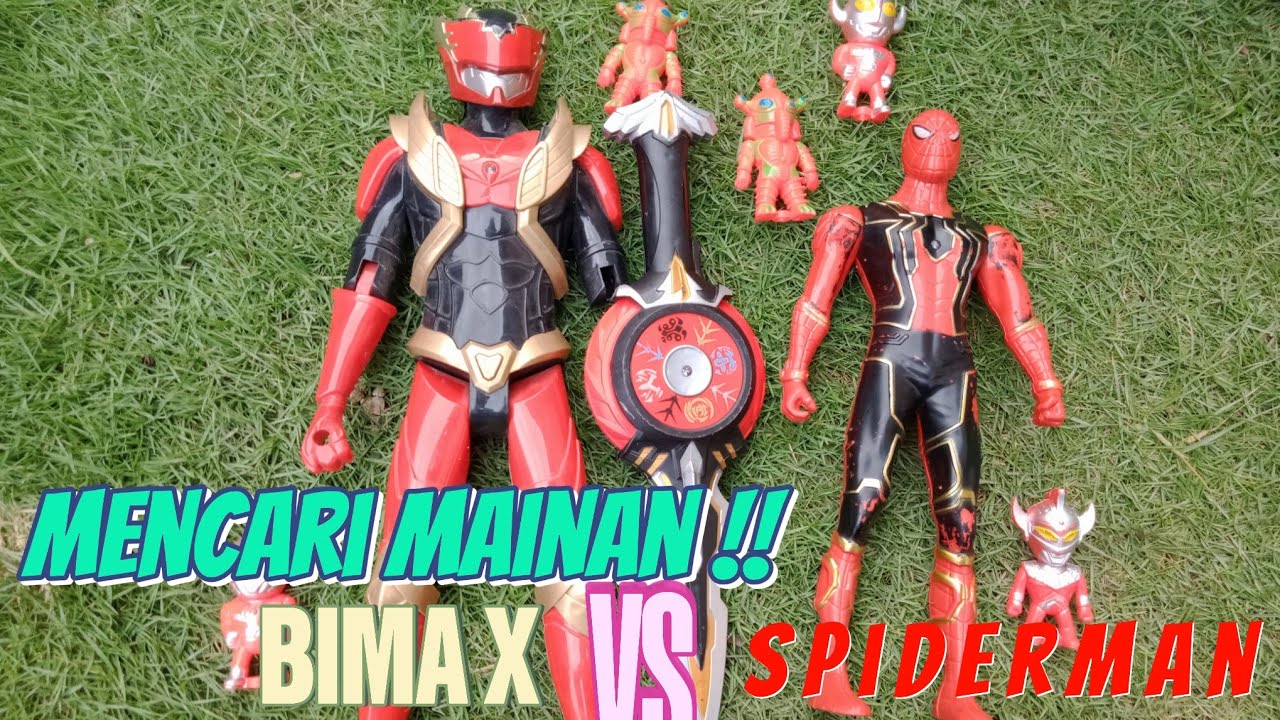 mencari dan menemukan Mainan ULTRAMAN SPIDERMAN dan BIMA X - YouTube