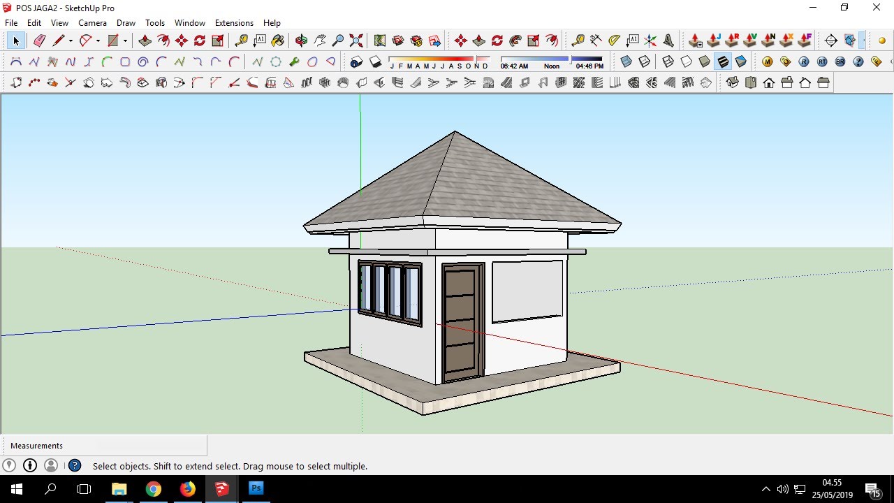 Tutorial Sketchup, Mendesain Pos Jaga Sederhana Dengan Cepat Untuk ...