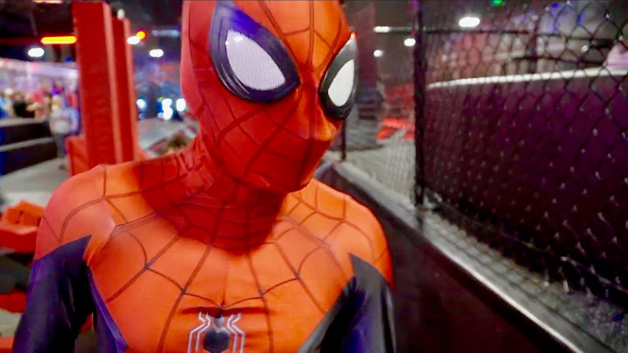 Spiderman at a Trampoline Park - YouTube
