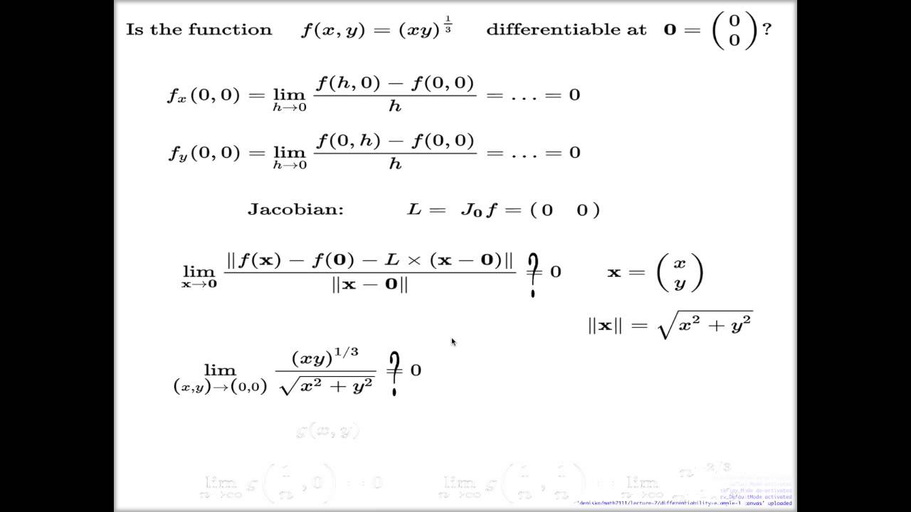 Differentiability Example II - YouTube