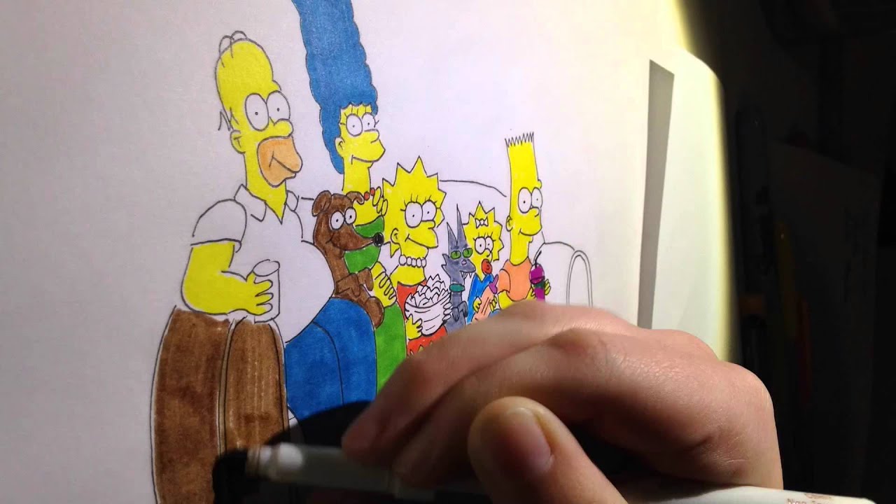 Time Lapse Drawing: The Simpsons - YouTube
