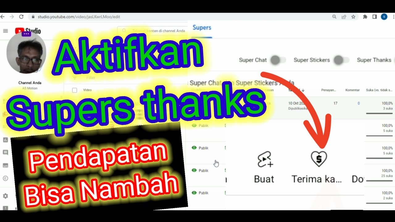 Cara mengaktifkan super thanks youtube untuk menambah pendapatan ...