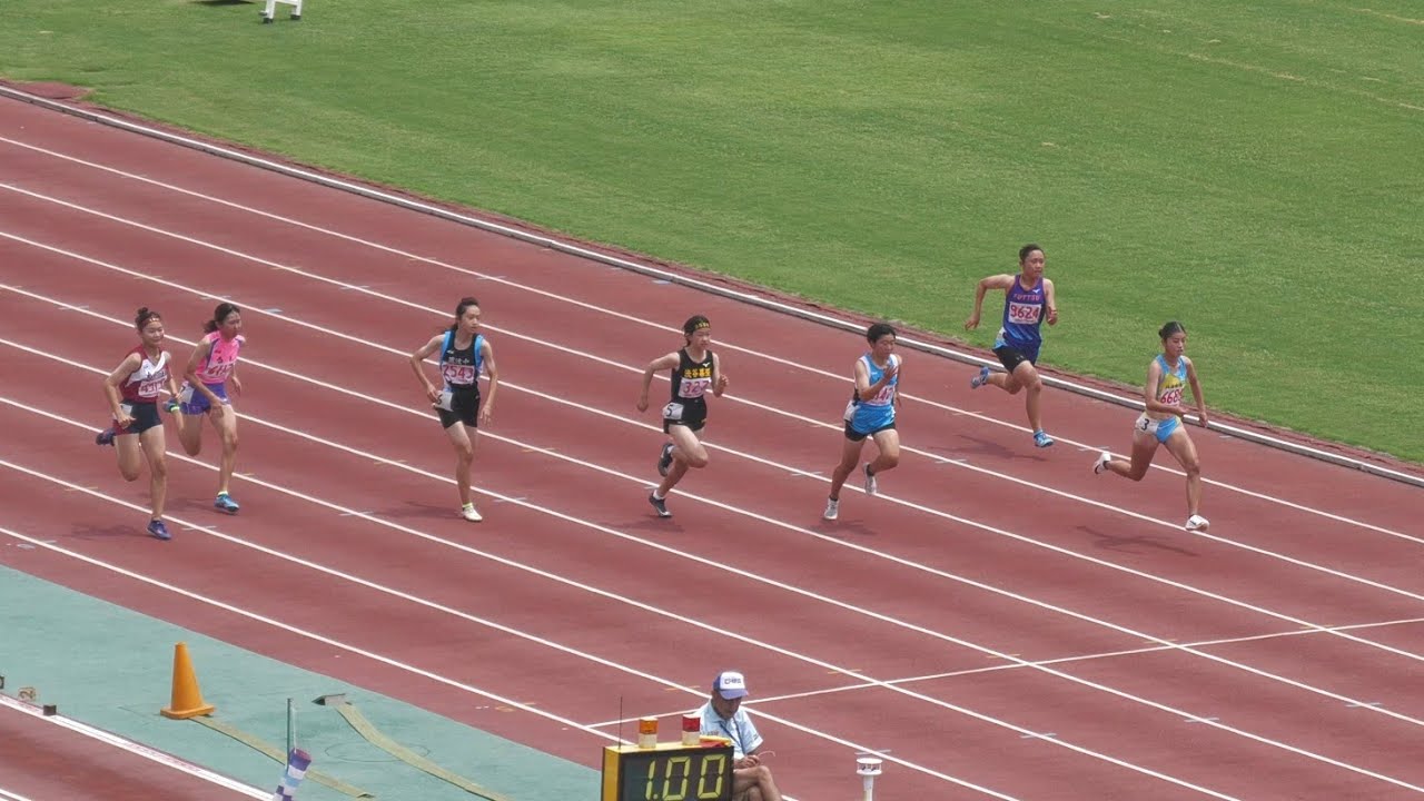 3年女子100m予選4組 千葉県通信2024 - YouTube