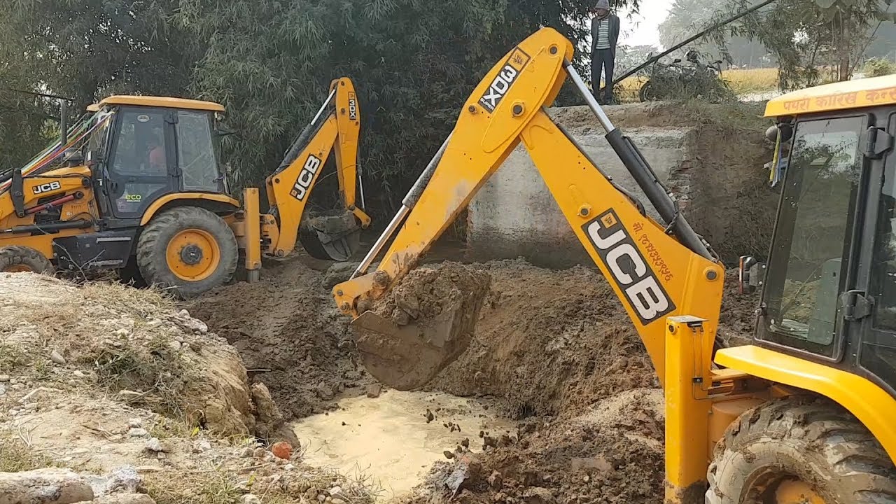 Two JCB Working For New Bridge Construction - JCB Dozer Working Video 2 ...