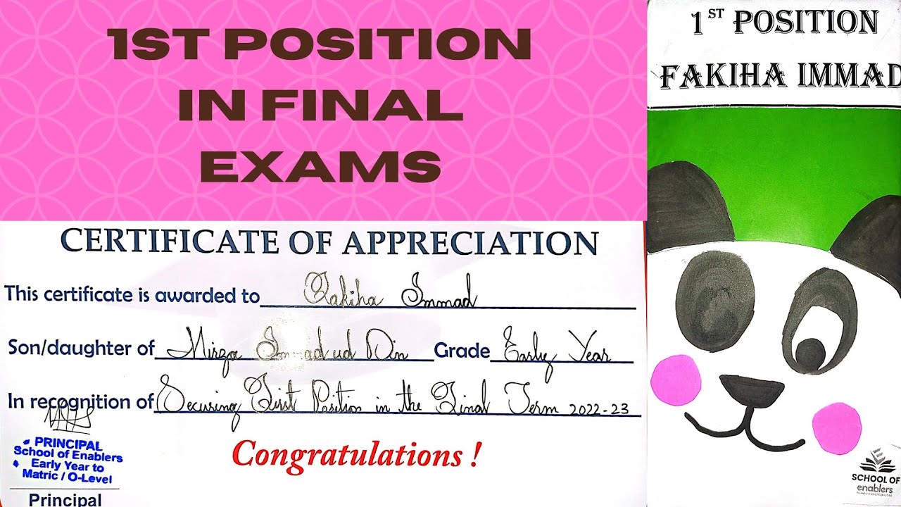 1st POSITION IN FINAL EXAMS || HAPPY HAPPY || - YouTube