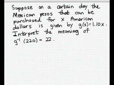 Interpreting inverse function notation 1 - YouTube
