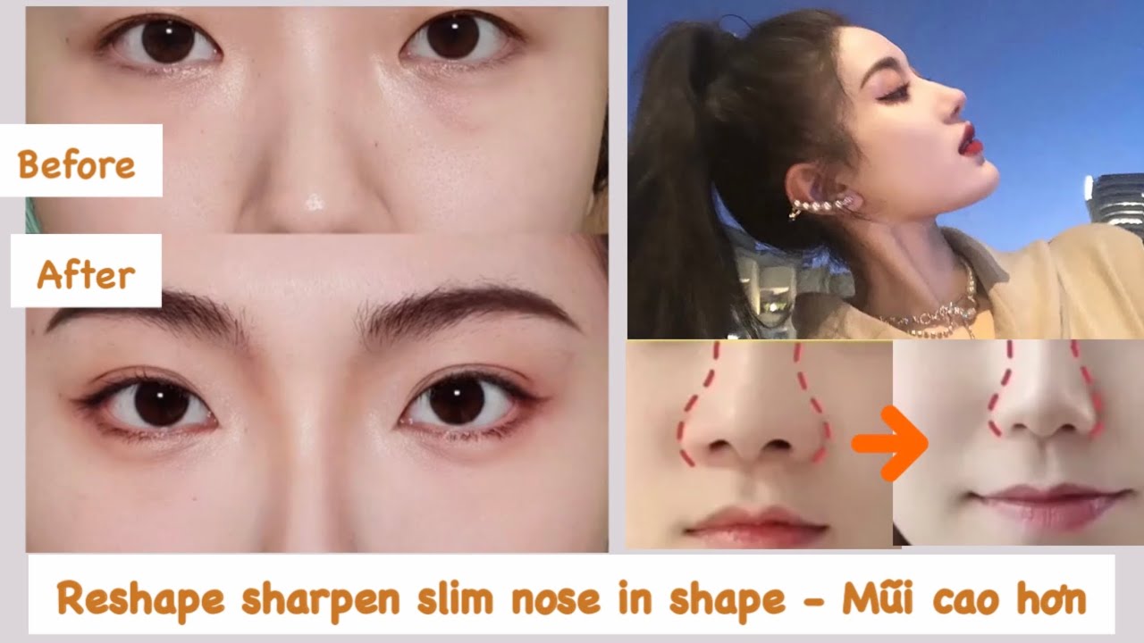 🔥How to Reshape, 🍂Sharpen and Slim down fat nose in shape 💦 (No surgery ...