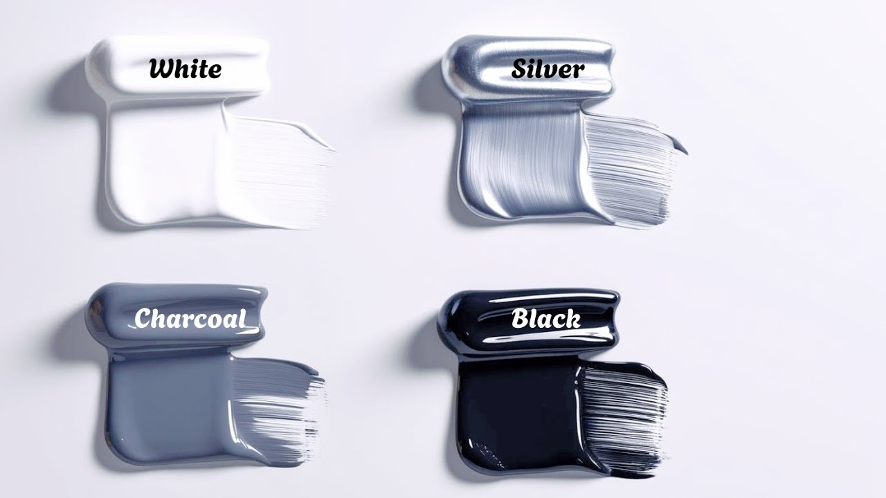 How to mix paint colors for making White, Silver, Charcoal & Black ...