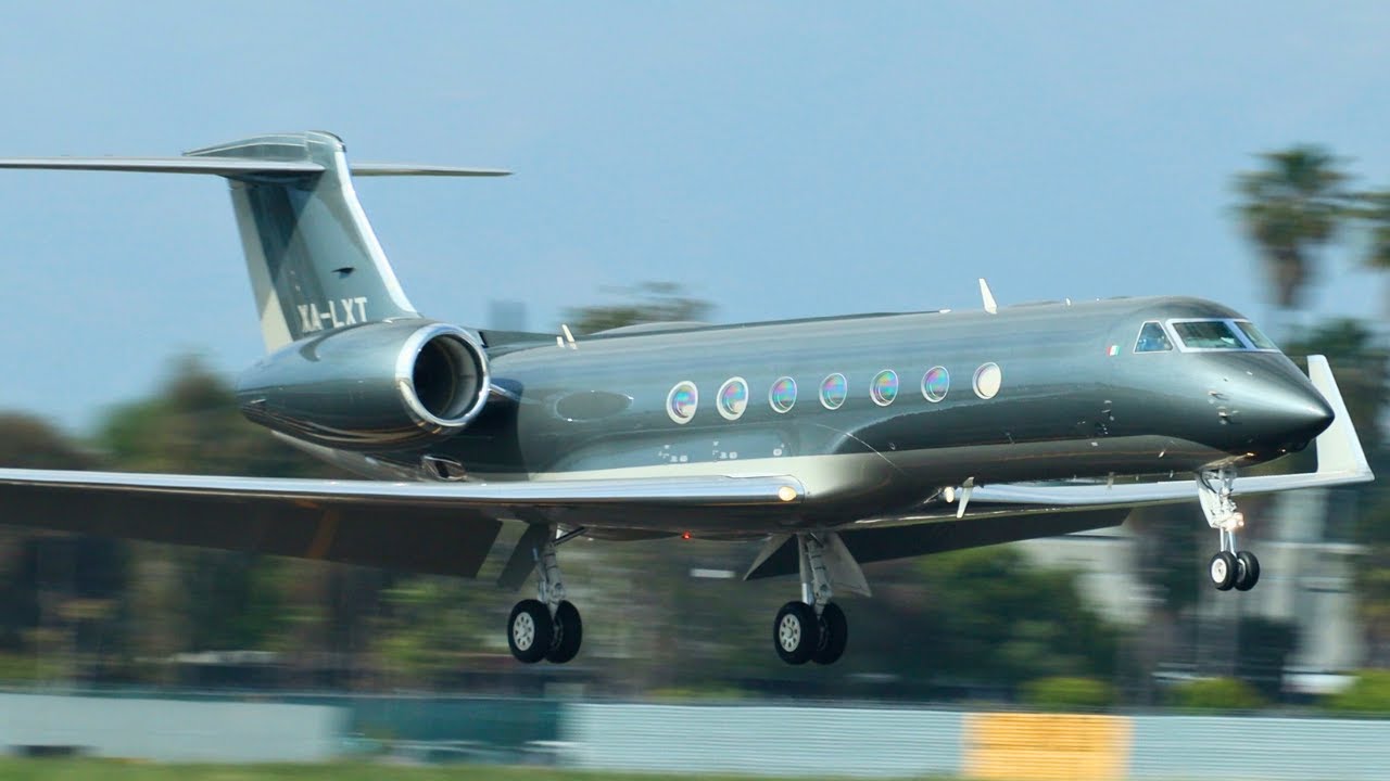 VAN NUYS AIRPORT PRIVATE JETS | Plane landing and takeoff video - YouTube