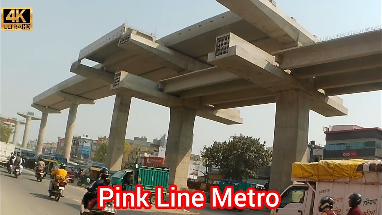 Delhi Pink Line Metro and Double Decker Fly Over| Khajoori to Gokalpur ...