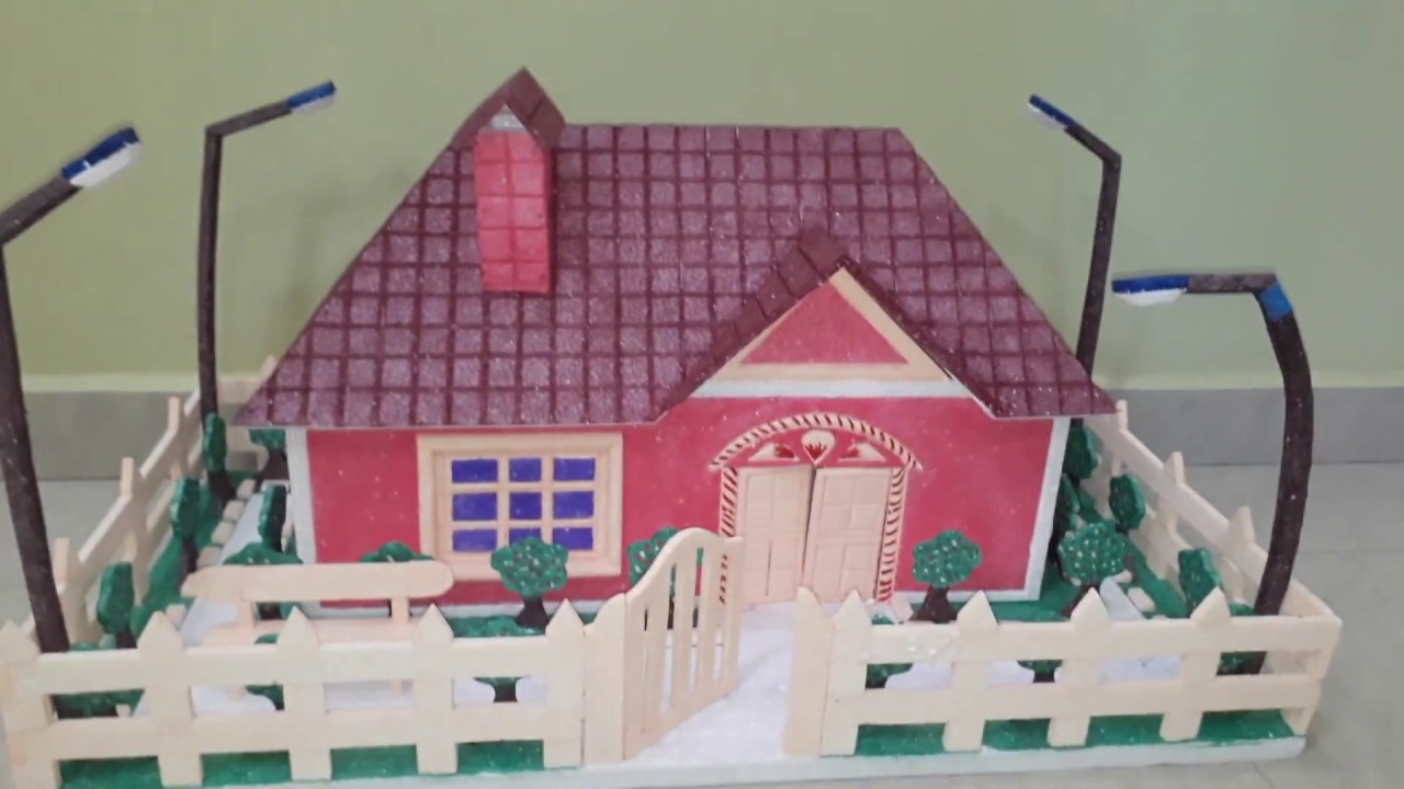 Beautiful Thermacol ,acrylic sheet house //HOW TO MAKE THERMACOL HOUSE ...