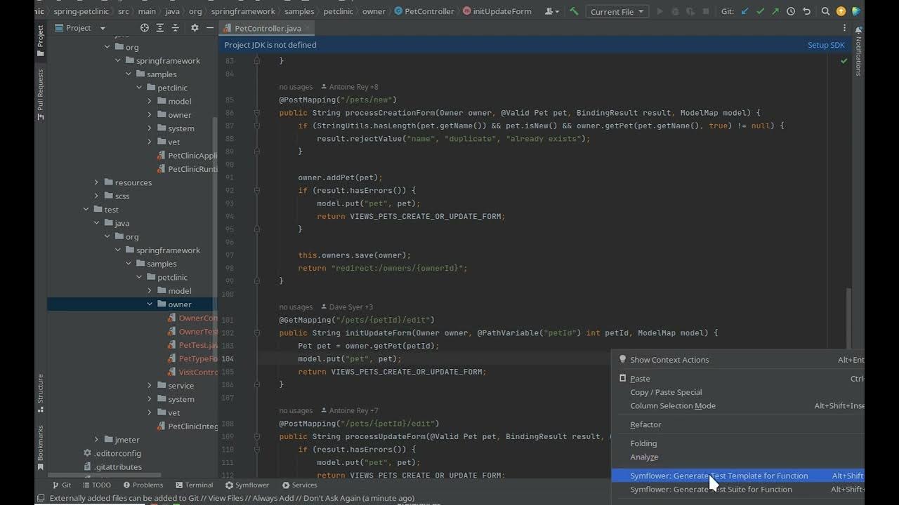 Symflower feature overview | Generate Test Template for Spring Boot ...