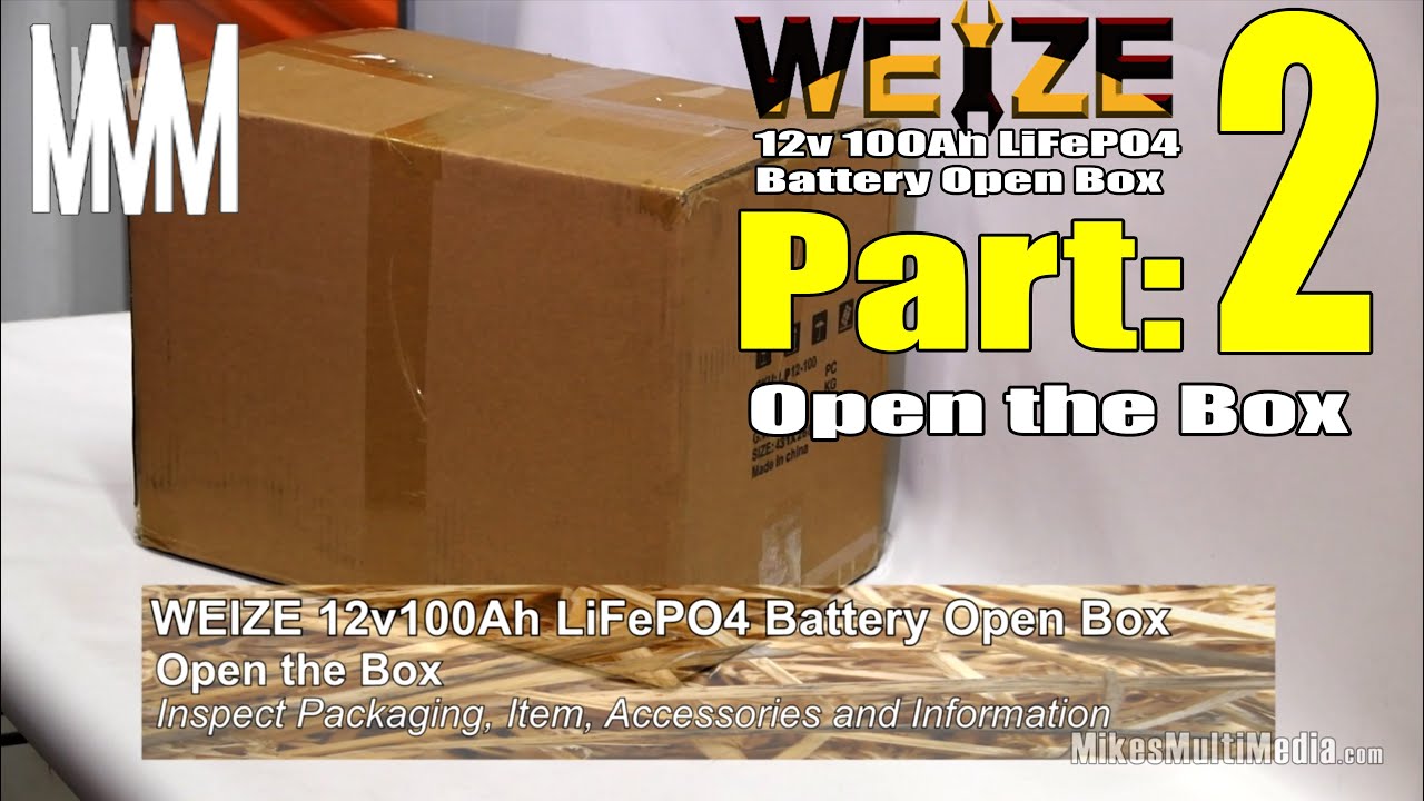 WEIZE 12v 100Ah LiFePO4 Deep Cycle Rechargeable Battery Open Box (Part ...