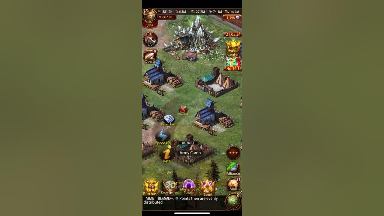 EVONY THE KING’S RETURN BUILD LIKE A SUBCITY series (Ep 10) upgrade like crazy!👻🙈🙈NEEDSPEEDIES!🥴 ...