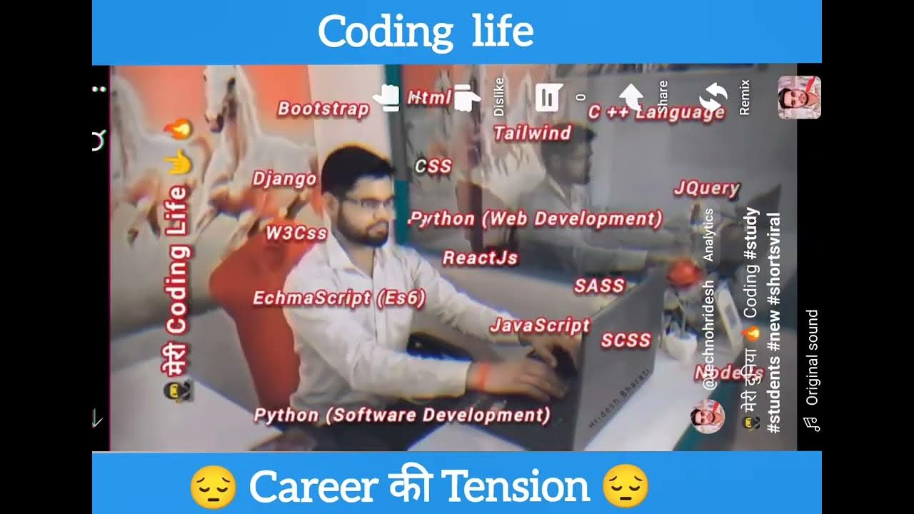 career कि Tension #moodoffstatus #codinglover #study #reel ham they aise Safar pe chale # ...