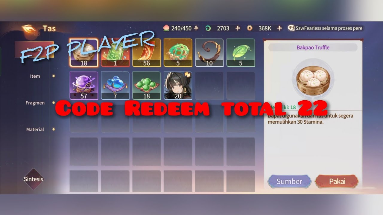 total ada 22 Kode Redeem journey renewed ( reinkarnasi perjalanan ...