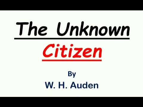 The unknown Citizen by W.H. auden in Hindi - YouTube