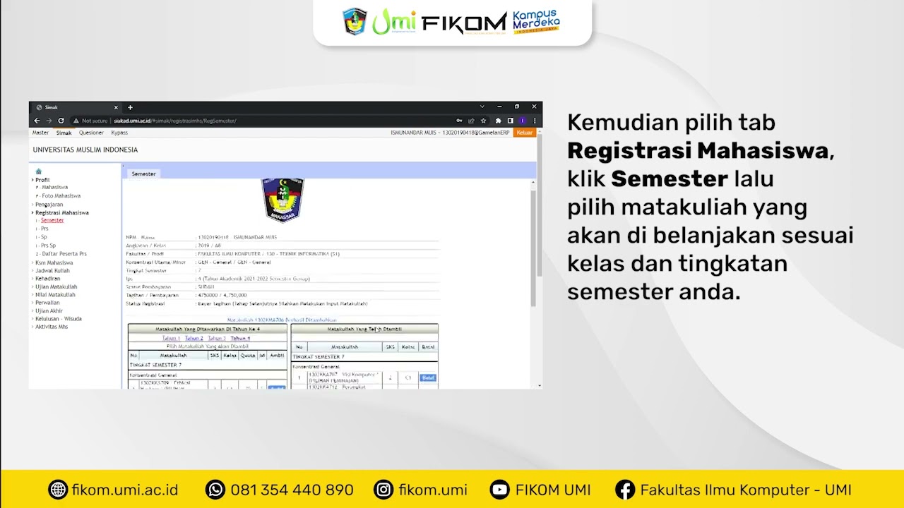 Cara Menggunakan SIAKAD | Fakultas Ilmu Komputer UMI - YouTube