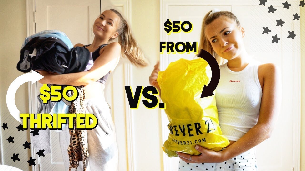 $50 Thrift Haul VS. $50 from Forever 21 (I'M SHOOK) - YouTube