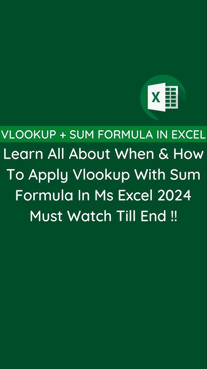 Vlookup With Sum Formula In Excel 🔥| Excel Formulas | Excel Tricks | #excel #vlookup #shorts ...