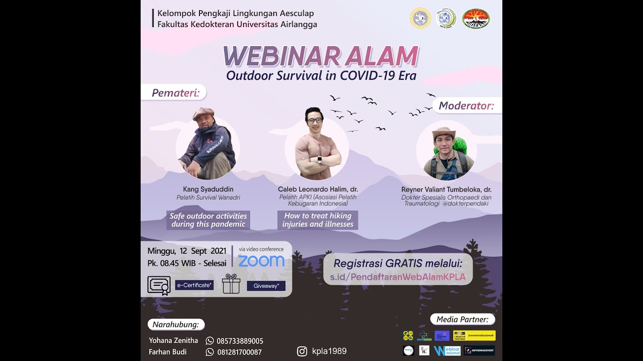 Webinar Alam KPLA FK Unair: Outdoor Survival in COVID-19 Era - YouTube