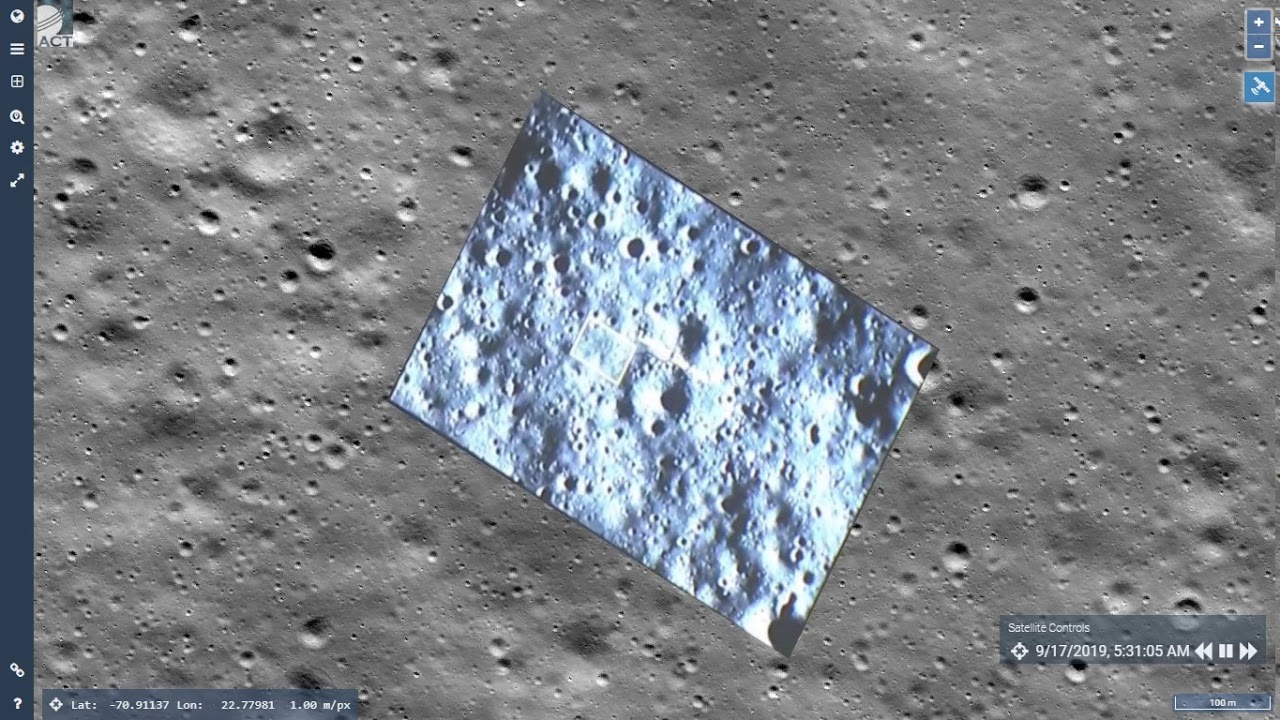 Chandrayaan-2/Vikram's planned landing site, OHRC image overlaid on ...